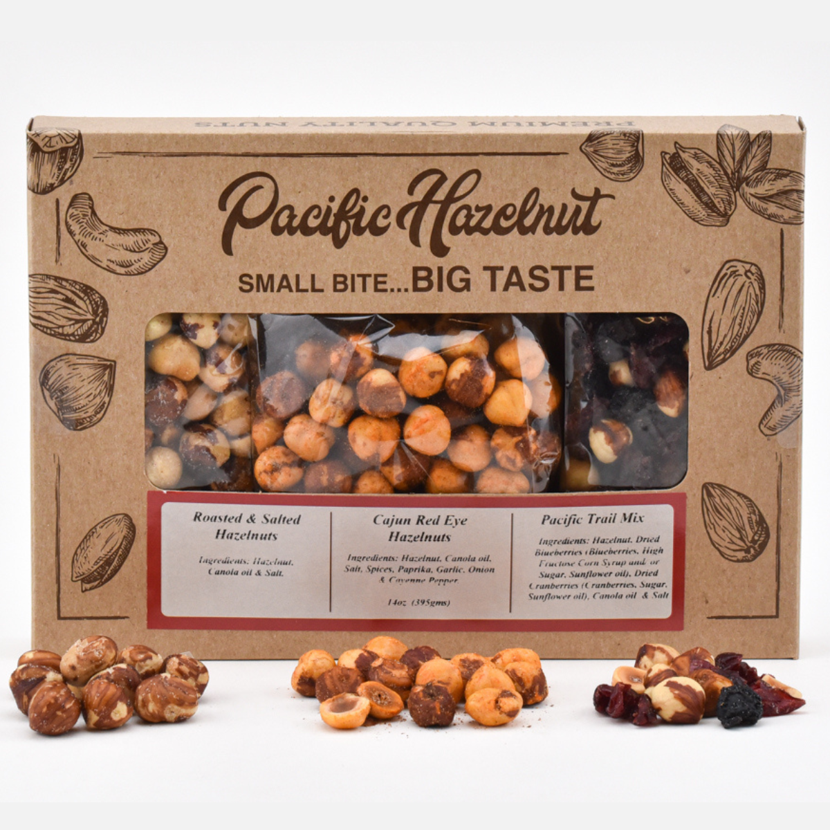 Pacific Hazelnut Farms Hazelnut Trio Gift Box, 14oz. | Made in Oregon ...
