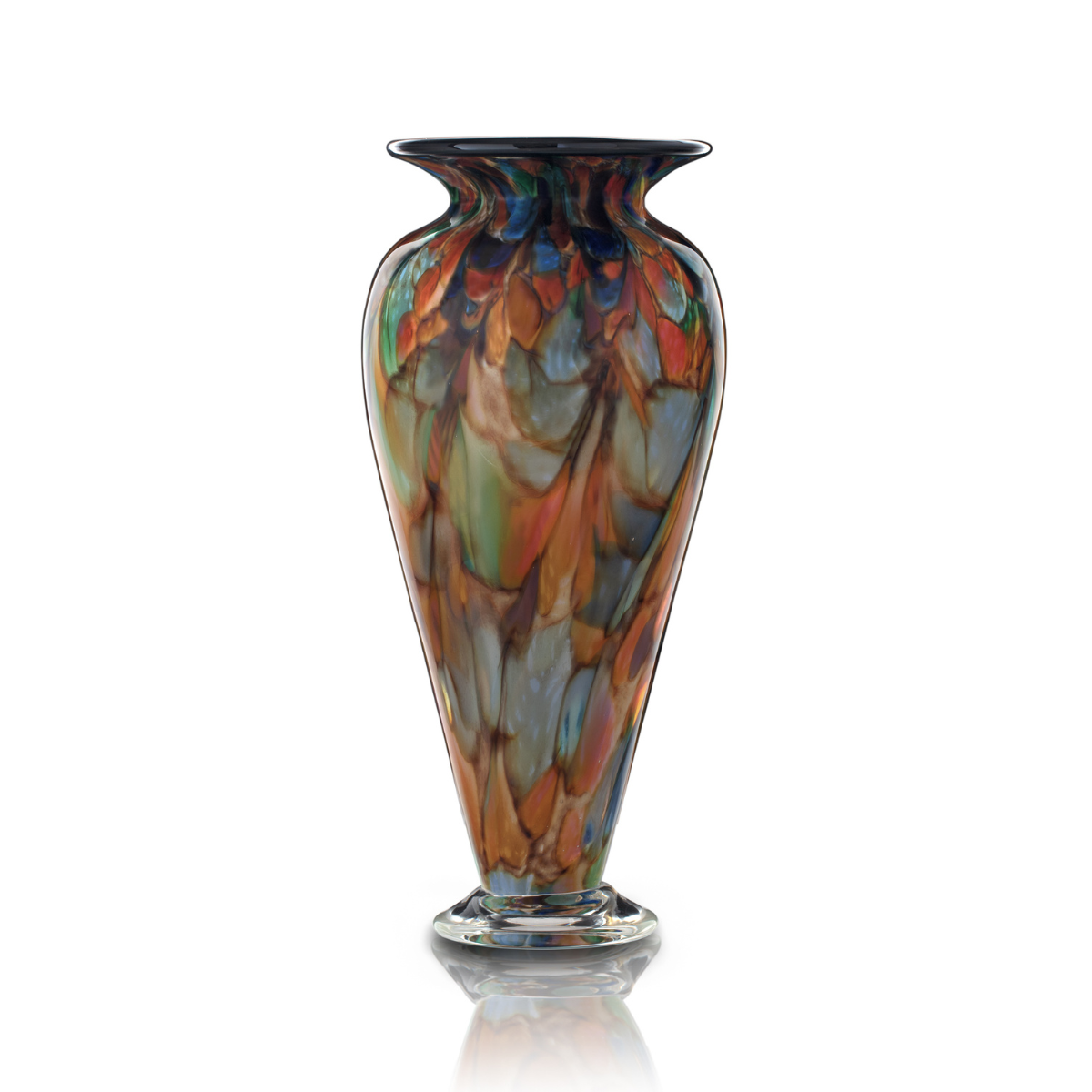 The Glass Forge Large Frit Vase In Optic Rainbow | Made In Oregon