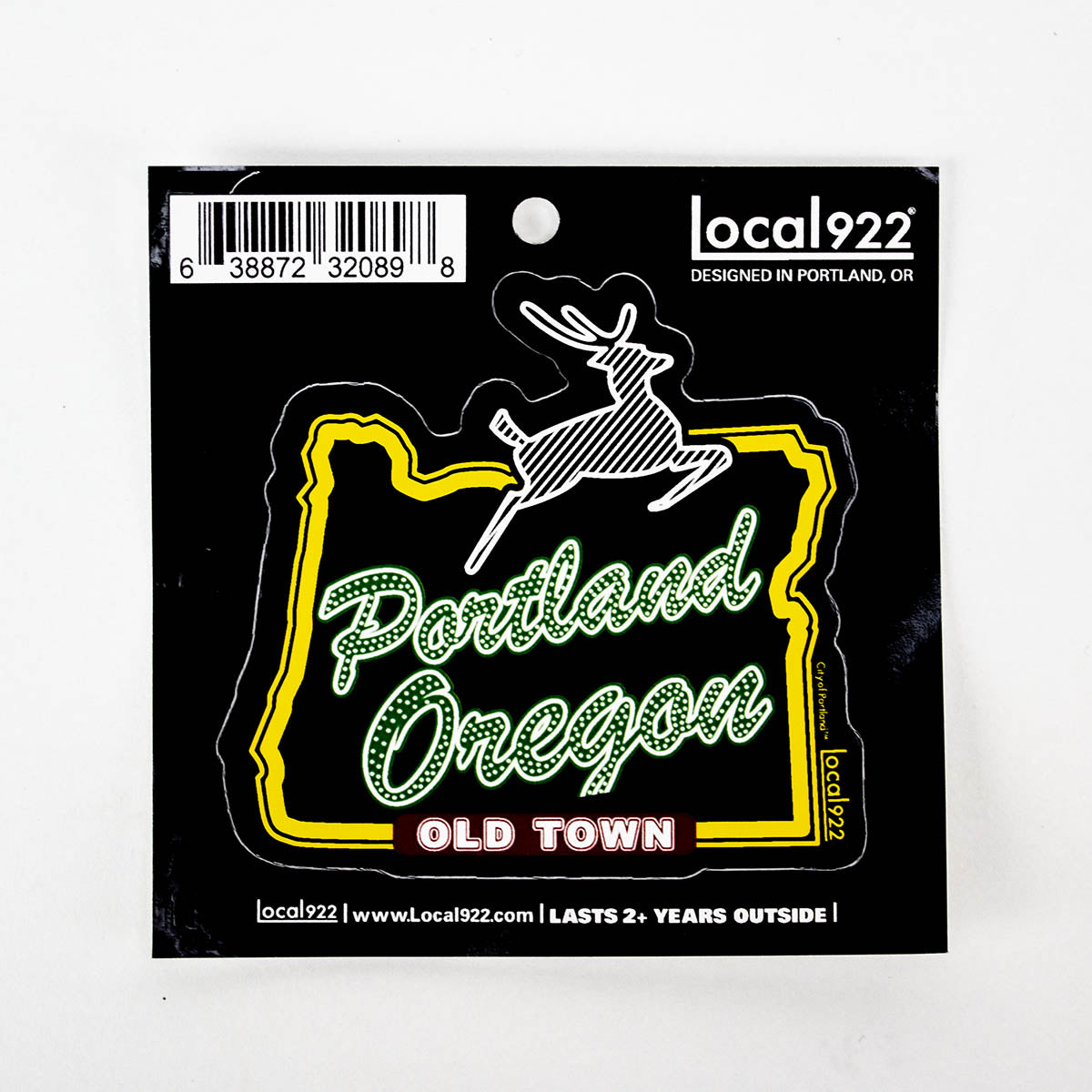 Portland White Stag at Night Sticker | Made in Oregon – Made In Oregon