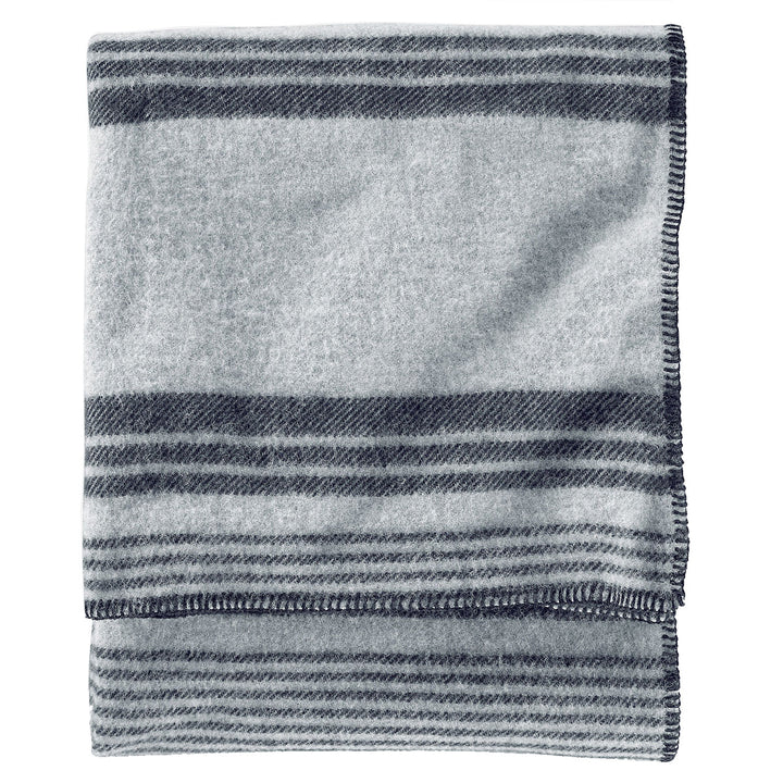 Pendleton Eco-Wise Grey Irving Plaid/Stripe Wool Blanket, Queen | Made ...