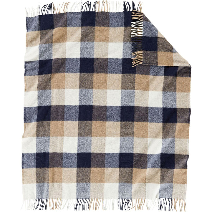 Pendleton Eco-Wise Camel Fringed Wool Blanket, Throw | Made In Oregon